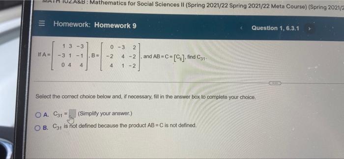 Solved A&B: Mathematics for Social Sciences II (Spring | Chegg.com