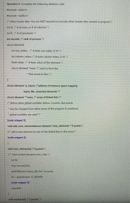 Solved Answer questions and complete a C program that sorts | Chegg.com