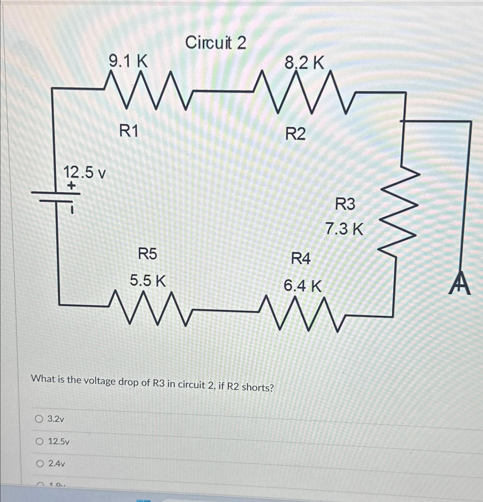 Solved Circuit 2What is the voltage drop of R3 ﻿in circuit | Chegg.com