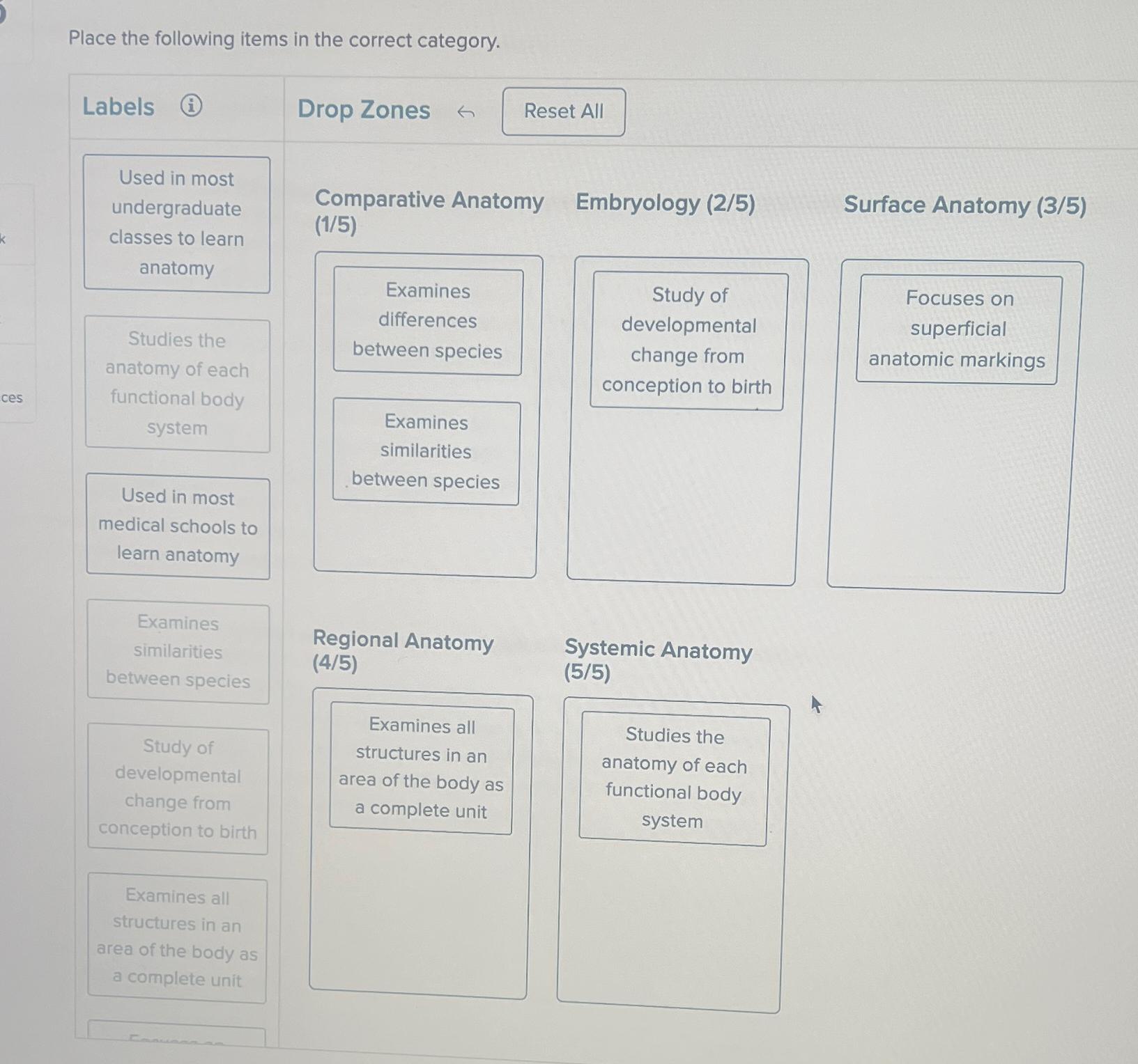 Solved Place the following items in the correct | Chegg.com