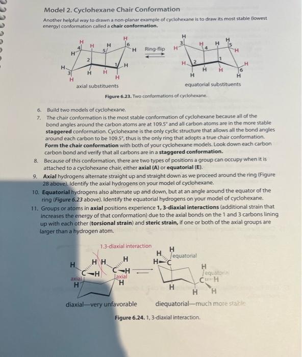 Solved Model 2. Cyclohexane Chair Conformation Another | Chegg.com