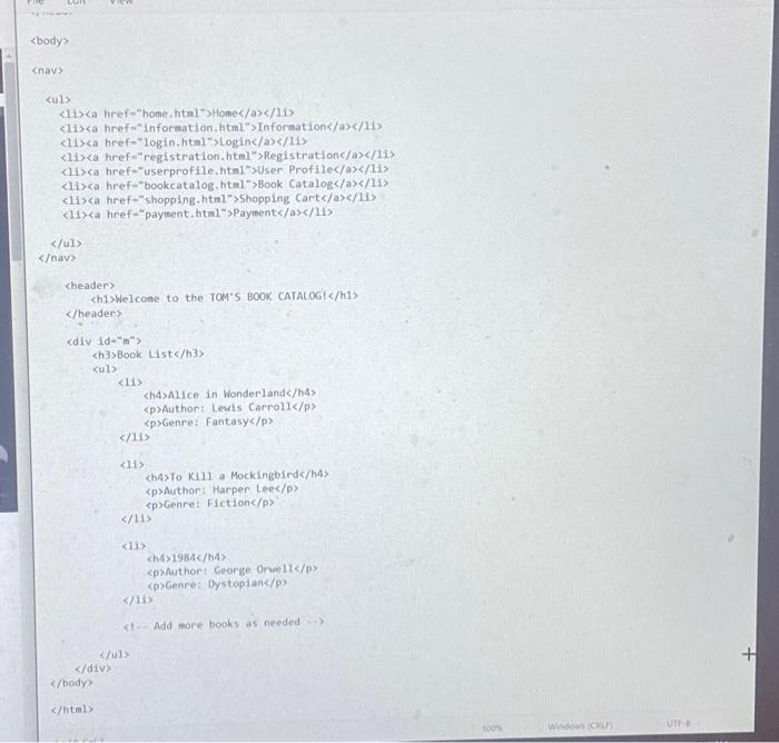 Solved DOCTYPE htmls tmls lead ink rel="stylesheet" | Chegg.com