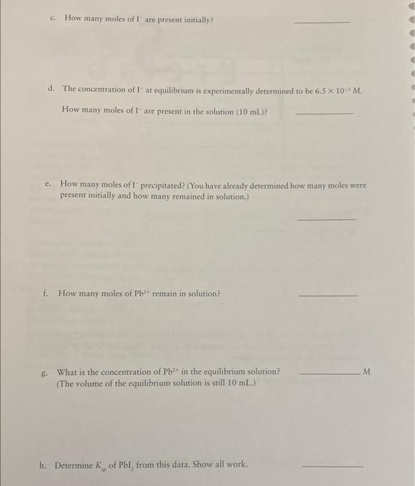 Solved 2. A student mixed 4.00 mL of 0.0120MPb(NO3)2 with | Chegg.com