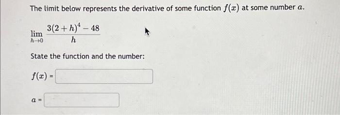 Solved The limit below represents the derivative of some | Chegg.com