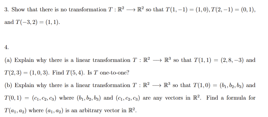 Solved 1. ﻿Show that there is no ﻿transformation | Chegg.com