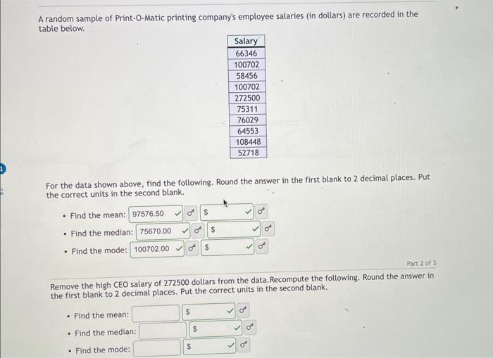 Solved A random sample of Print-0-Matic printing company's | Chegg.com