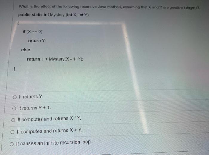 Solved What is the effect of the following recursive Java | Chegg.com