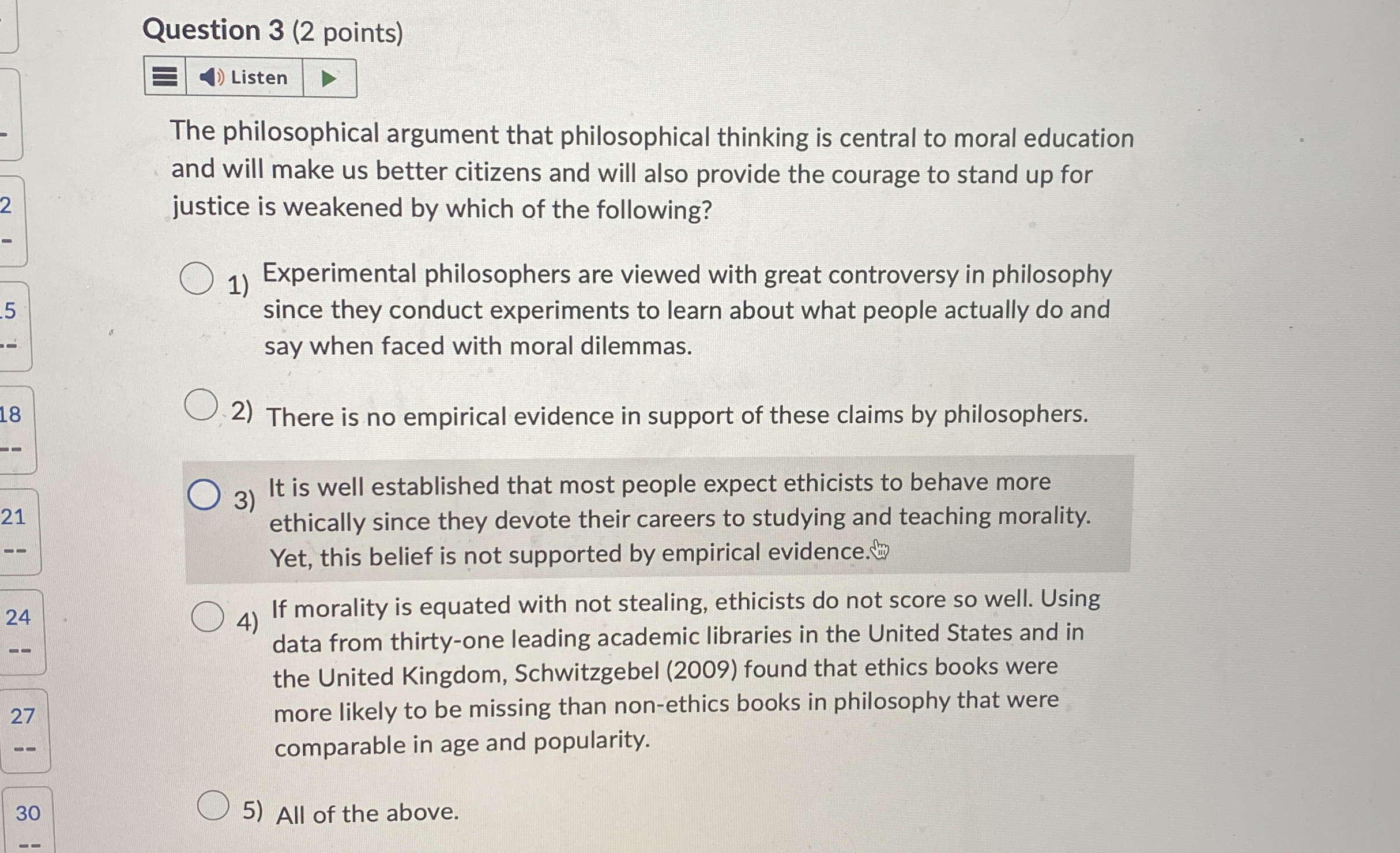 Solved Question 3 (2 ﻿points)ListenThe philosophical | Chegg.com