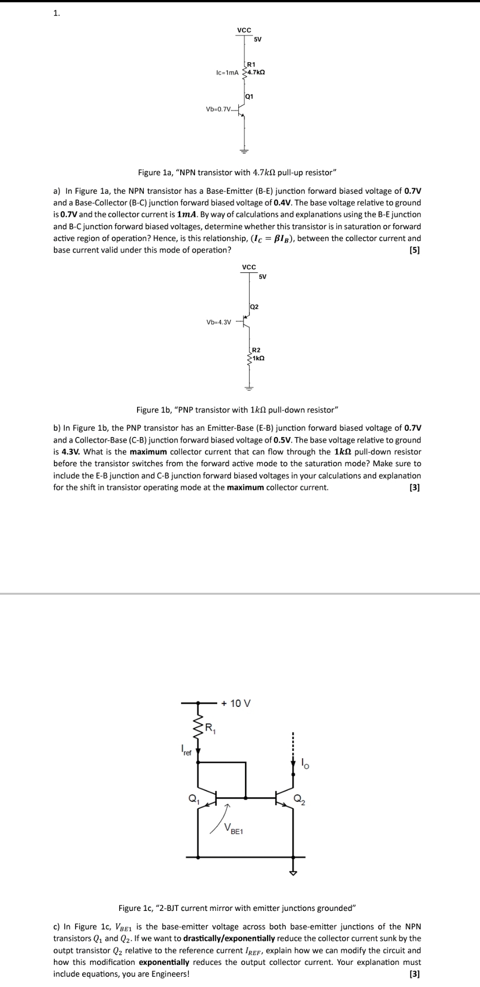 Solved Figure 1a, "NPN transistor with 4.7kΩ ﻿pull-up | Chegg.com