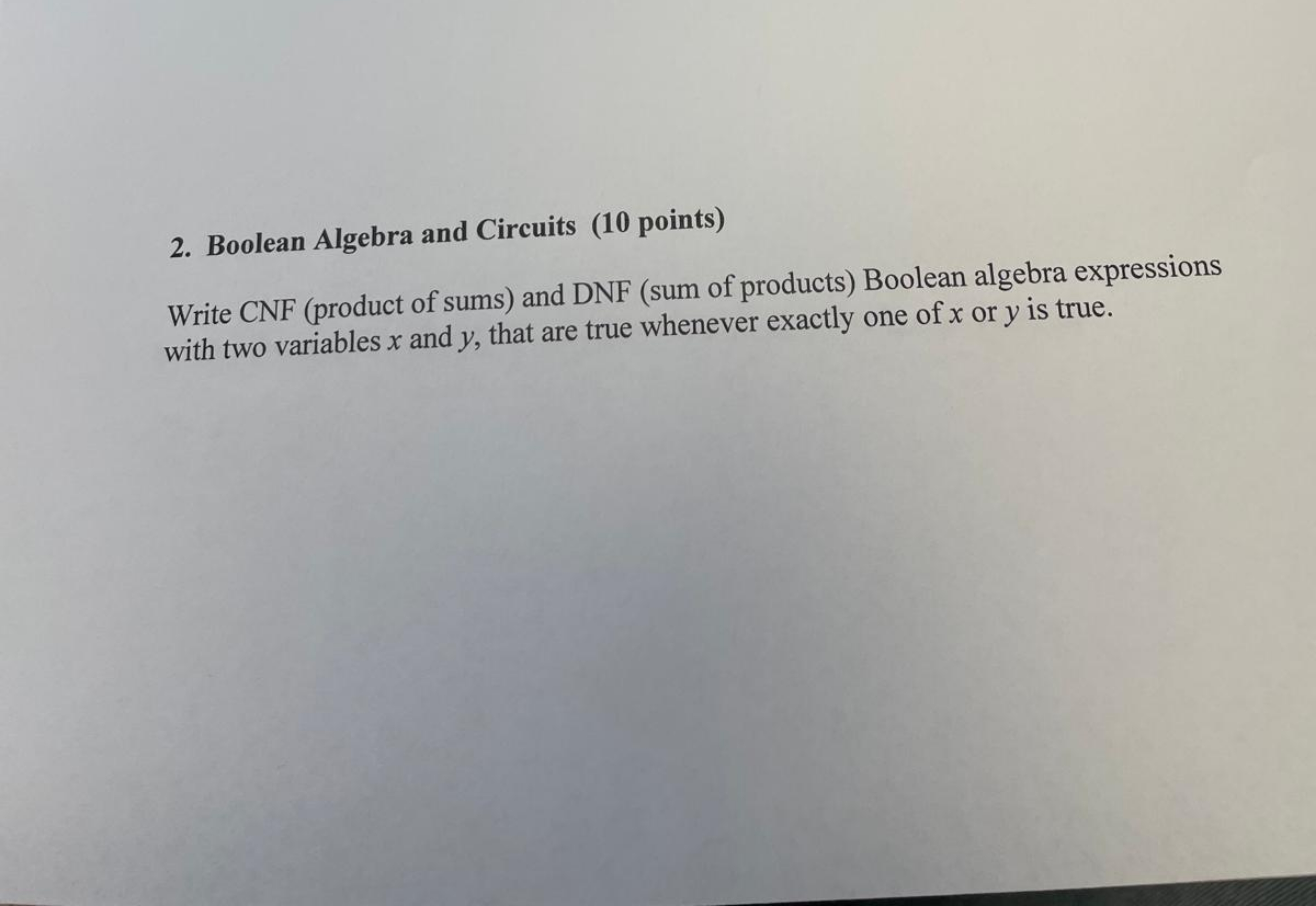 Solved Boolean Algebra and Circuits Write CNF (product of | Chegg.com