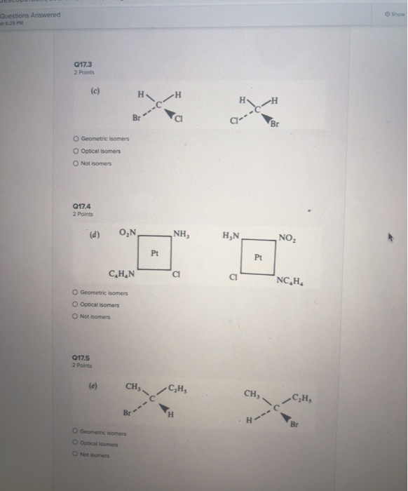 Solved Questions Answered 29 PM 0173 2 Points O Geometric | Chegg.com