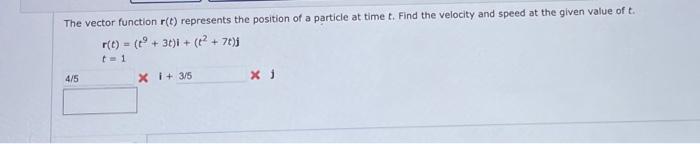 Solved The vector function r(t) represents the position of a | Chegg.com