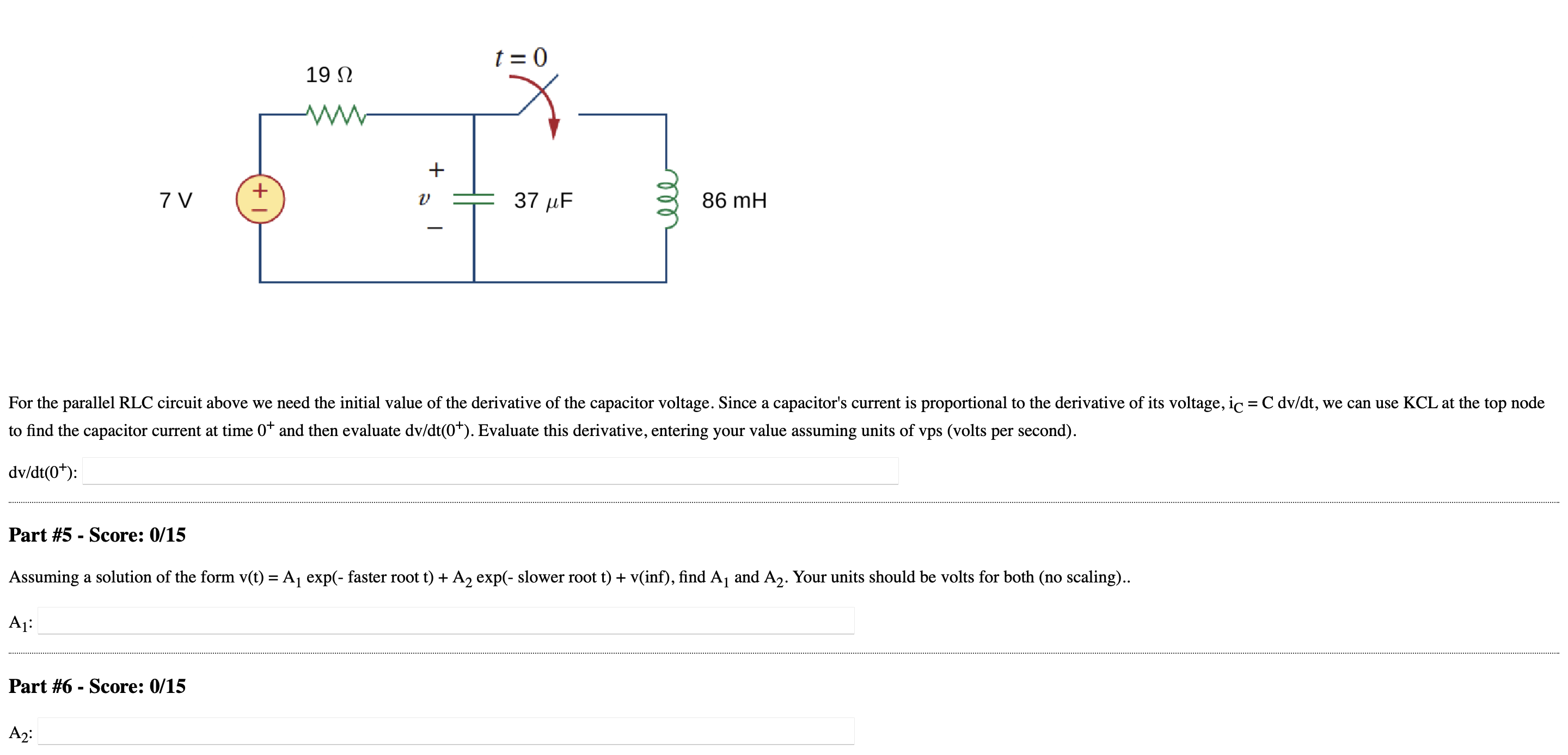 Solved For the parallel RLC ﻿circuit above we ﻿need the | Chegg.com