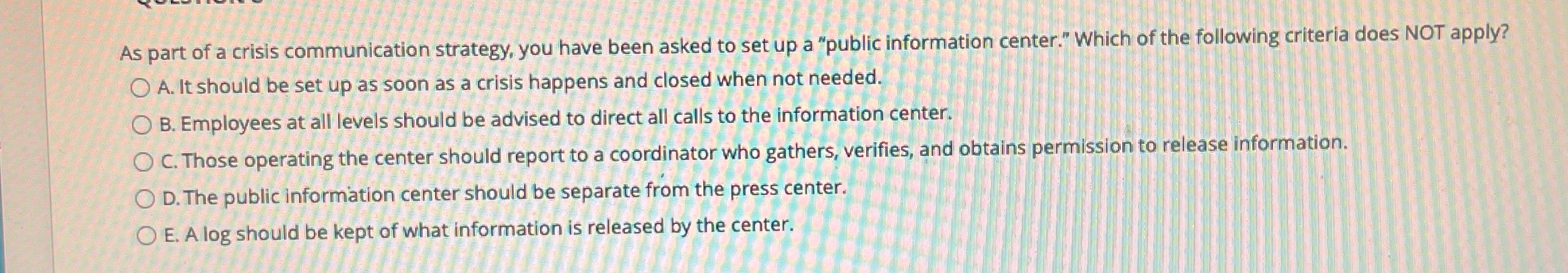 Solved As part of a crisis communication strategy, you have | Chegg.com