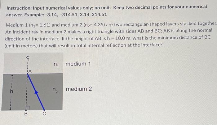Solved Instruction: Input numerical values only; no unit. | Chegg.com