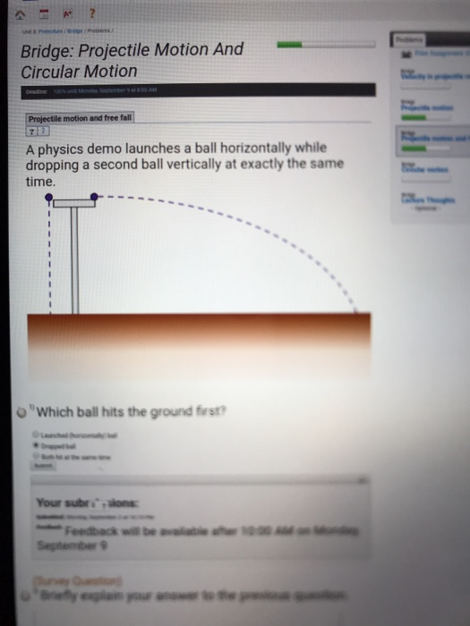 Solved Potes unit Pcte/ Bridge: Projectile Motion And | Chegg.com