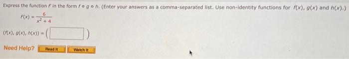 Solved Express the function Fin the form fogo (Enter your | Chegg.com