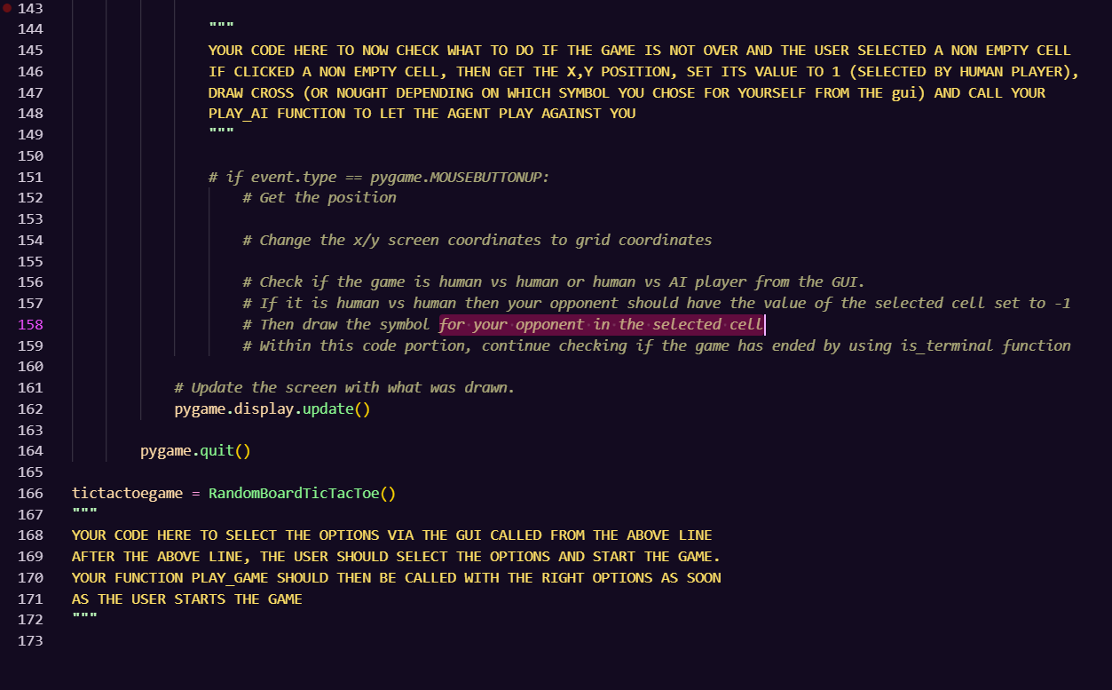 Solved import pygame import numpy as np from GameStatus_5120 | Chegg.com
