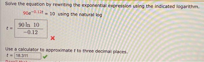 Solved Solve the equation by rewriting the exponential | Chegg.com