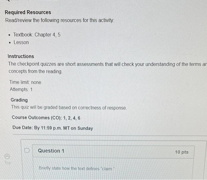 Required Resources Read/review the following | Chegg.com