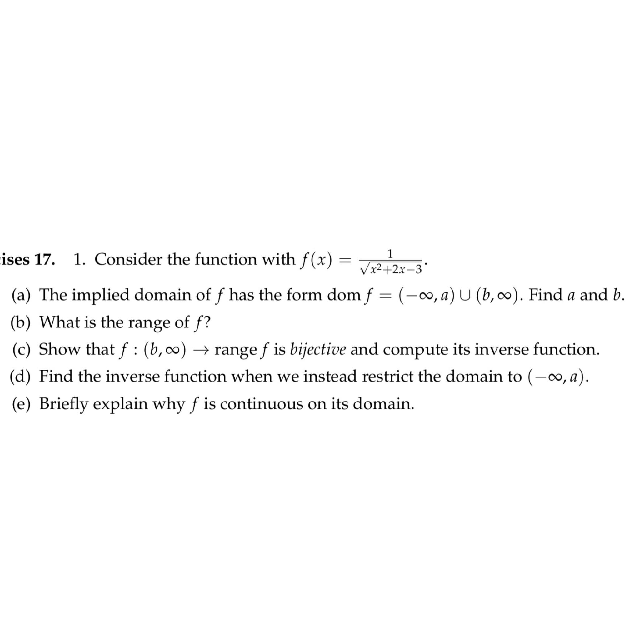 Solved Consider the function with | Chegg.com