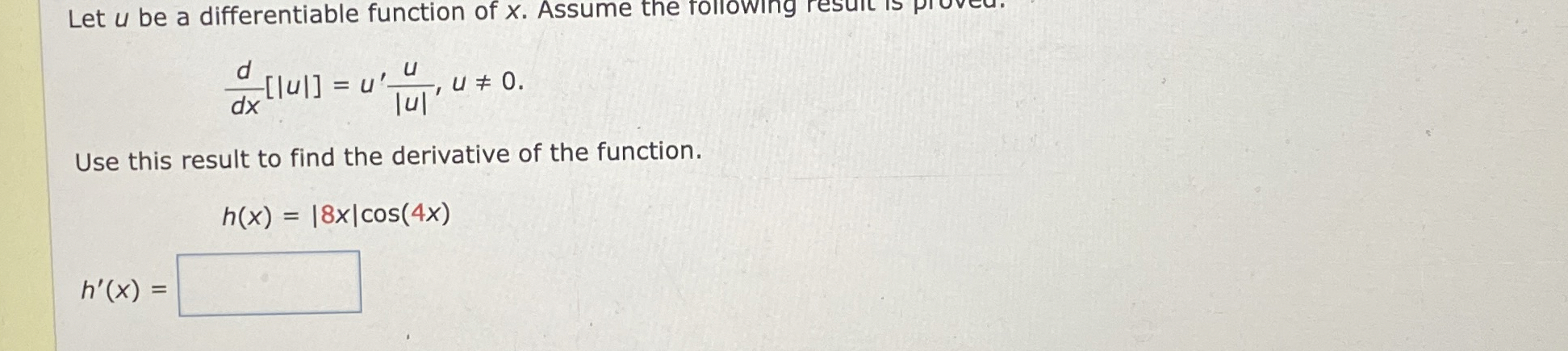 Solved Let u ﻿be a differentiable function of x. ﻿Assume the | Chegg.com
