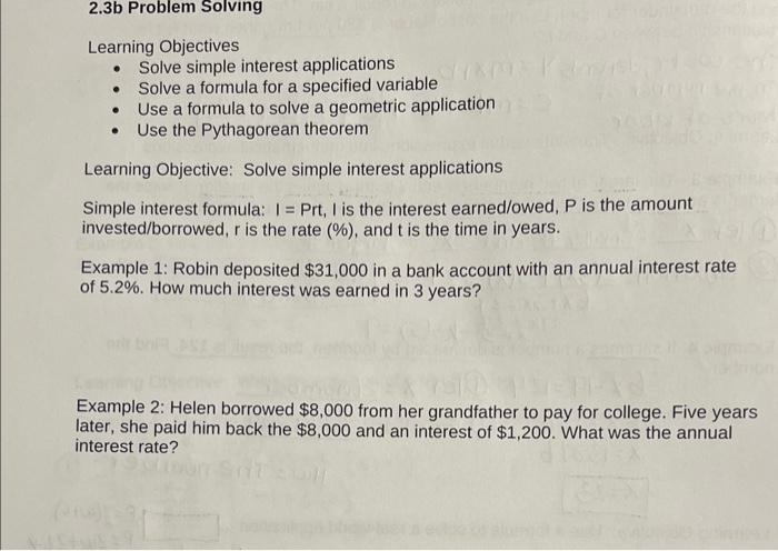 Solved Learning Objectives - Solve simple interest | Chegg.com