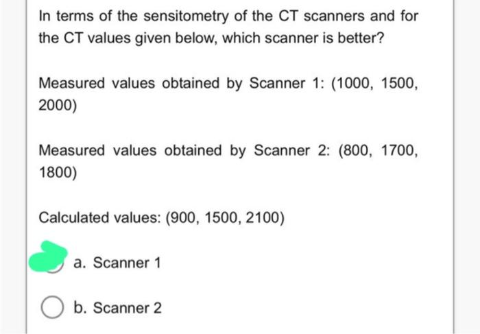Solved In terms of the sensitometry of the CT scanners and | Chegg.com