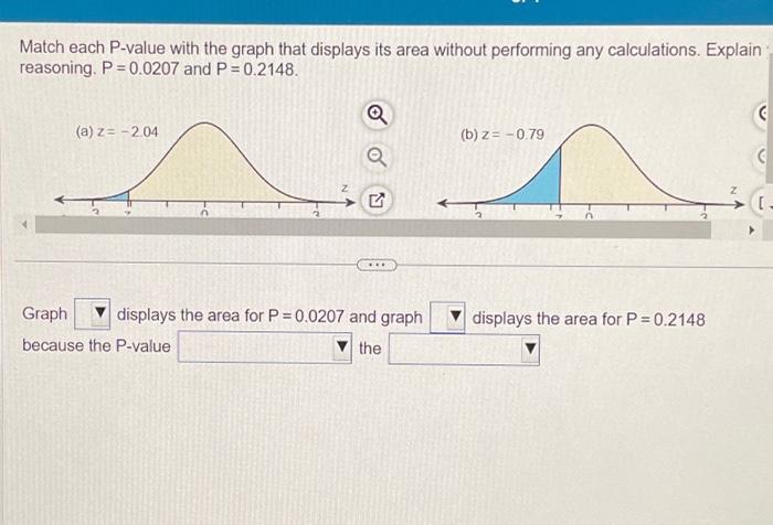 Solved Match each P-value with the graph that displays its | Chegg.com