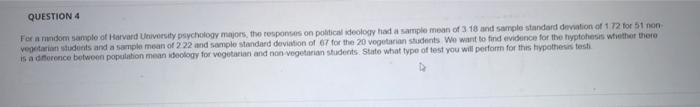 Solved QUESTION 4 For a nindom sample of Harvard University | Chegg.com
