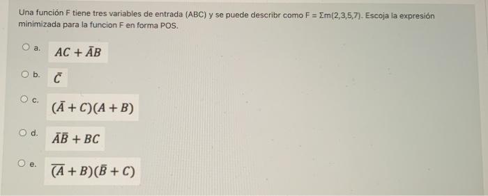 Solved A function F has three input variables (ABC) and can | Chegg.com