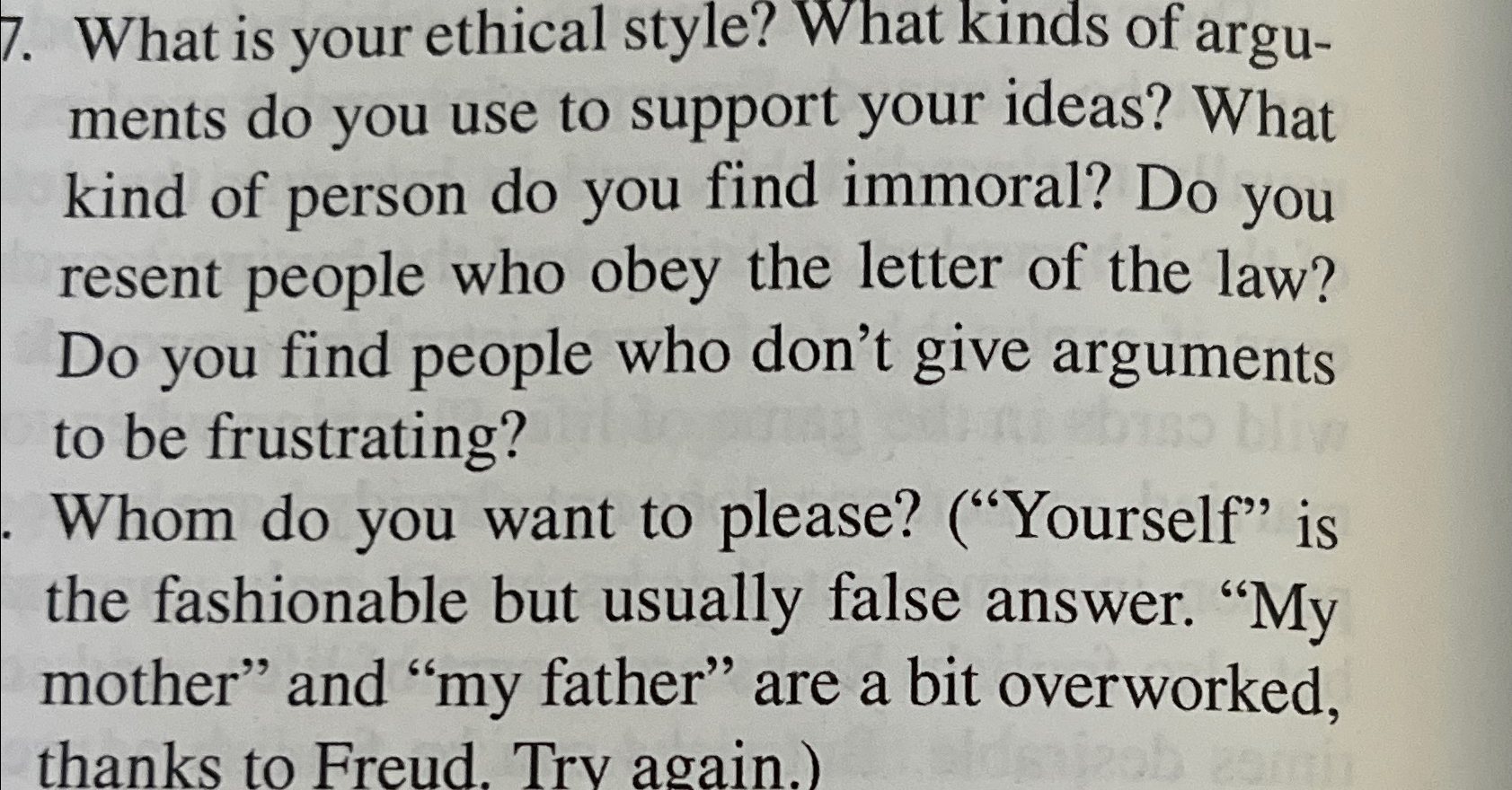 Solved What is your ethical style? What kinds of arguments | Chegg.com