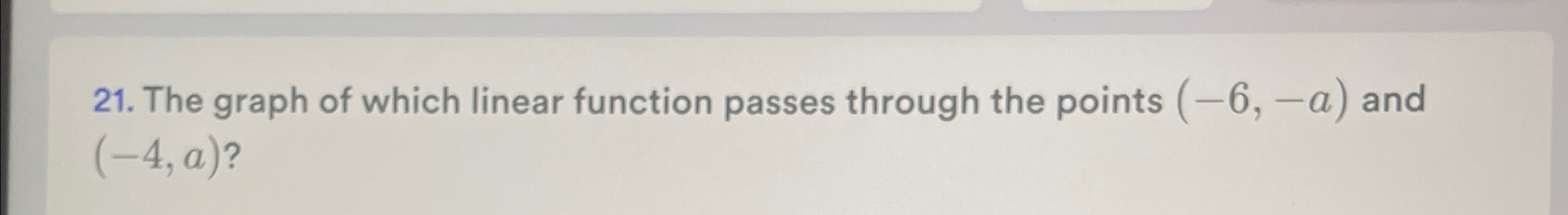 Solved The graph of which linear function passes through the | Chegg.com