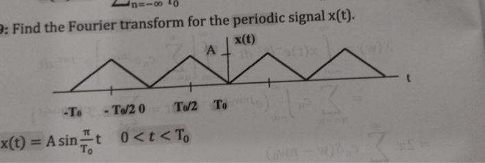 Fird the Fourier transform for the periodic signal | Chegg.com