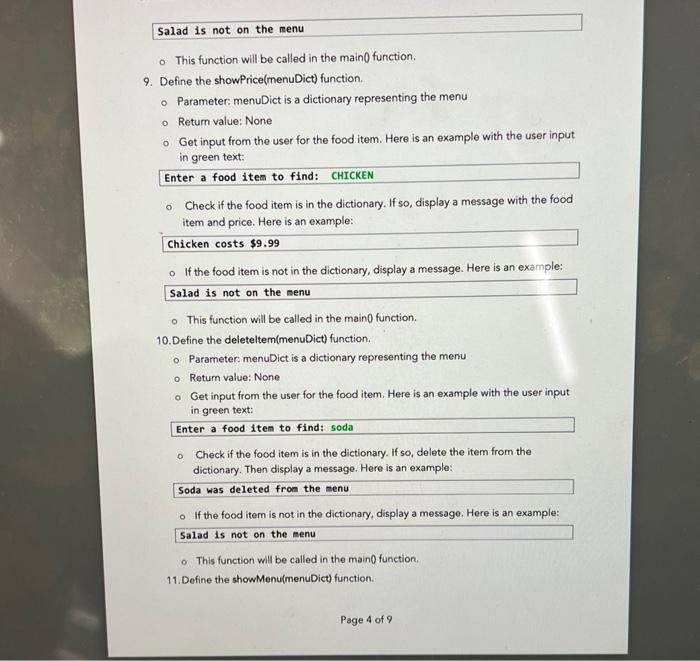 Assignment 10 - Dictionaries Learning Objective | Chegg.com