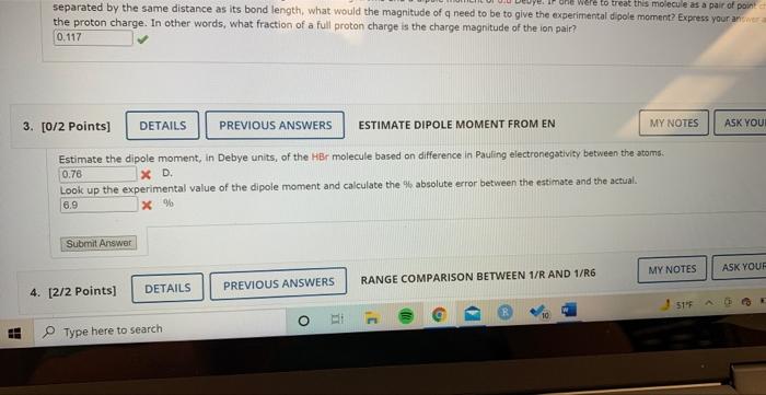 Solved Estimate the dipole moment, in Debye units, of the | Chegg.com