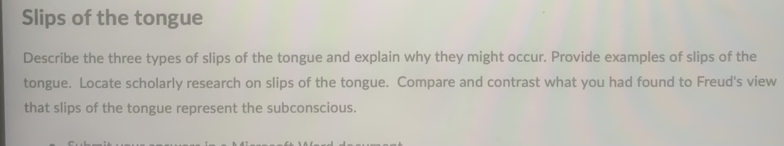Solved Slips of the tongueDescribe the three types of slips | Chegg.com