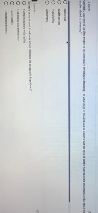 Solved S points Aserinsky was one of the first people to | Chegg.com