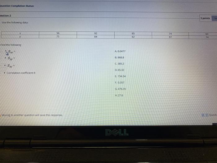 Solved Question Completion Status estion 2 2 points Use the | Chegg.com Solved Question Completion Status estion 2 2 points Use the | Chegg.com