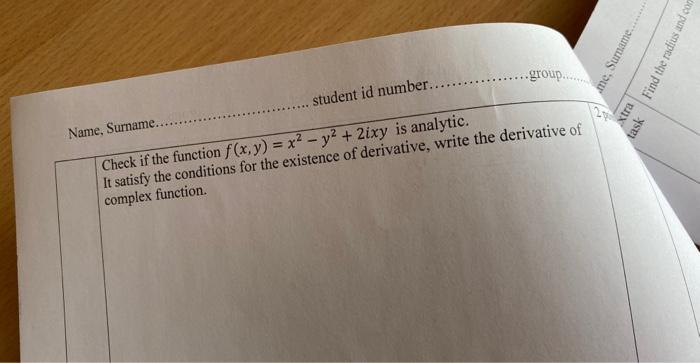 Solved Name, Surname. Check if the function | Chegg.com