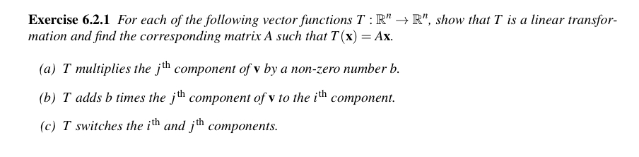 Solved Exercise 6.2.1 ﻿For each of the following vector | Chegg.com