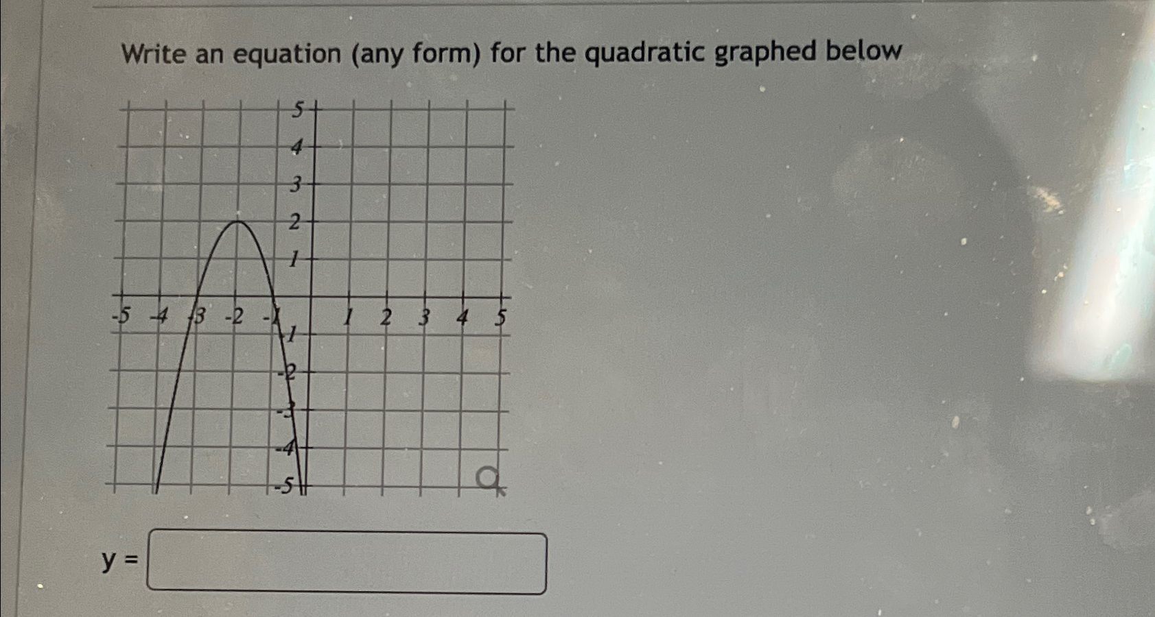 Solved Write an equation (any form) ﻿for the quadratic | Chegg.com