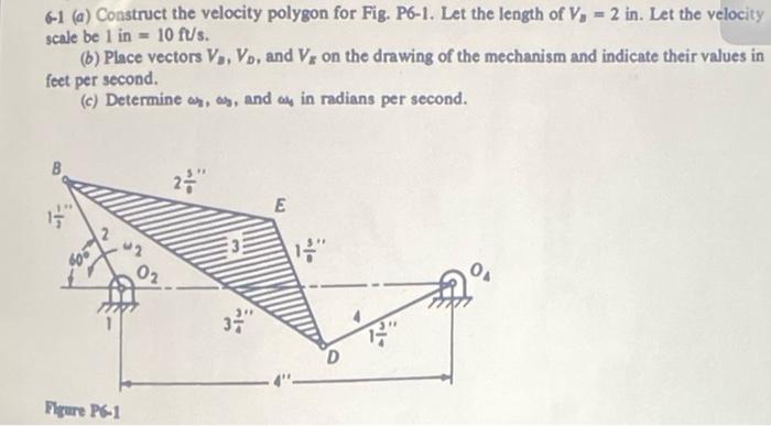 Solved 6-1 (a) Construct the velocity polygon for Fig. P6-1. | Chegg.com