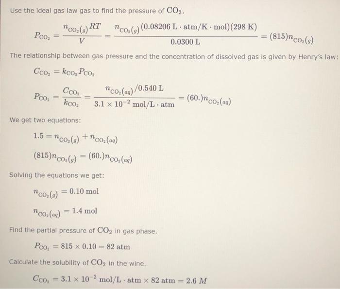 Solved Solve to find Partial Pressure & Solubility Last 2 | Chegg.com