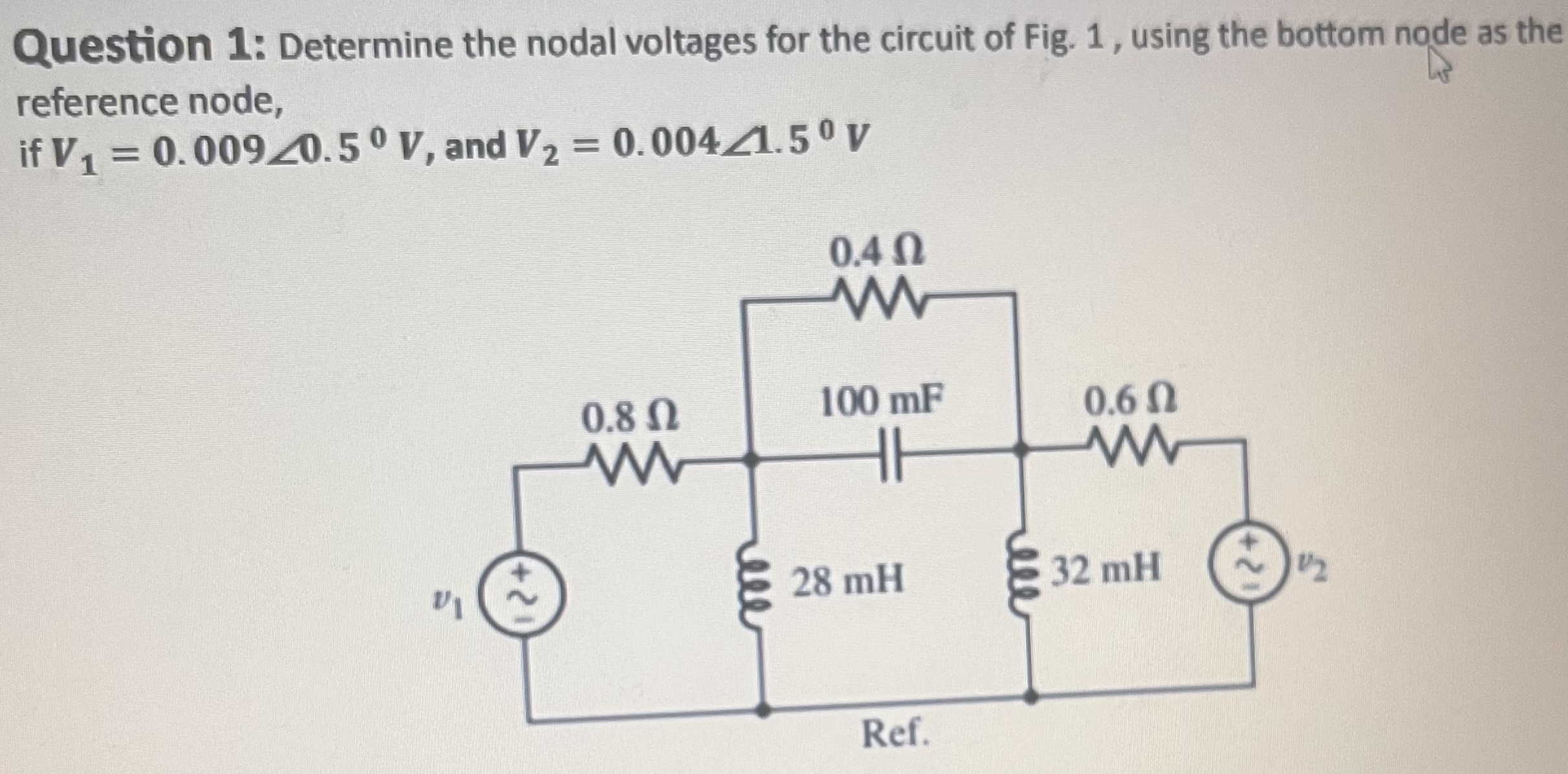 Solved Note: the angular frequency w=1Question 1: Determine | Chegg.com