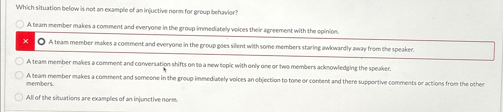 Solved Which situation below is not an example of an | Chegg.com