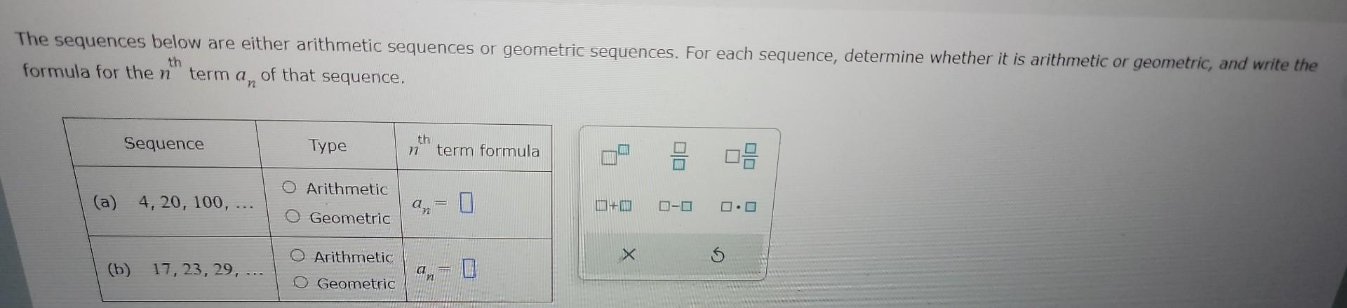 Solved For a given geometric sequence, the 7th term, a7, is | Chegg.com