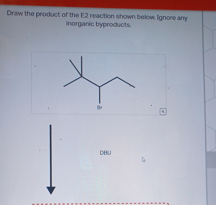 Solved Draw the product of the E2 ﻿reaction shown below. | Chegg.com
