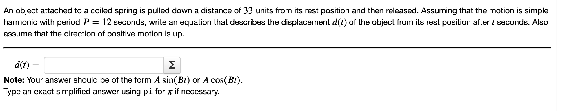 Solved An object attached to a coiled spring is pulled down | Chegg.com