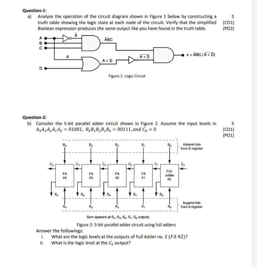 Solved Question-1: a) Analyze the operation of the circuit | Chegg.com